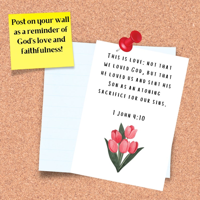 3x5 God's Love Scripture Prayer Card Set, Valentine Bible Verse Cards ...