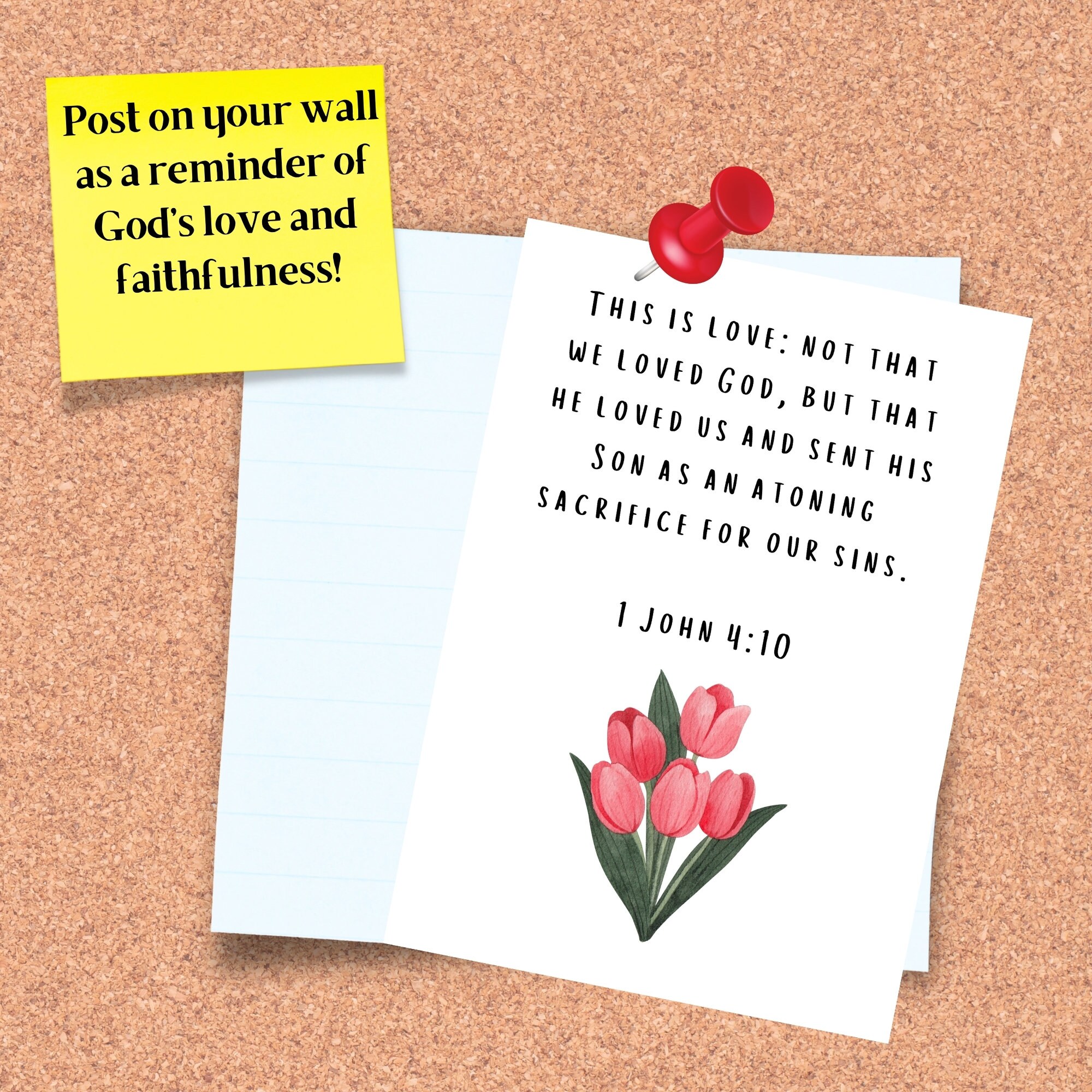 3x5 God's Love Scripture Prayer Card Set, Valentine Bible Verse Cards ...