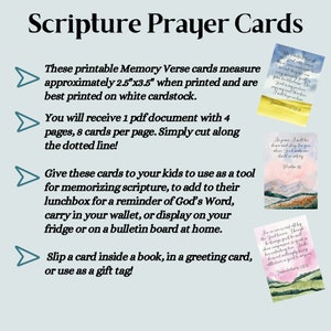 Scripture Memory Verse Card Set, Comfort Bible Verse Notecard ...