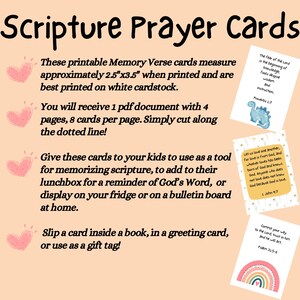 Memory Bible Verse Card Set for Kids, Printable Christian Scripture ...