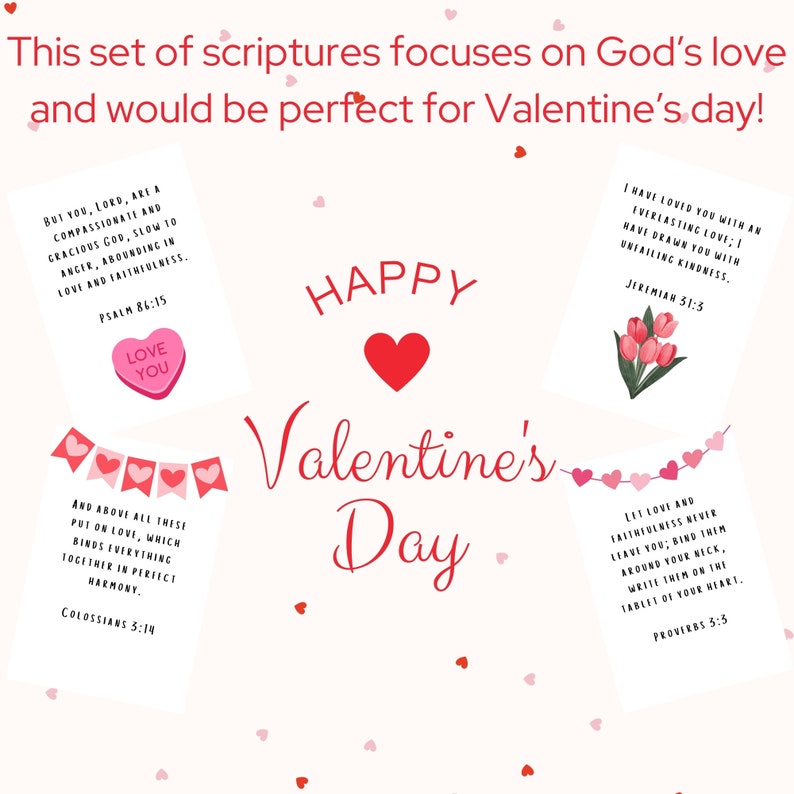 God's Love Scripture Prayer Card Set 2x3, Valentine Bible Verse Cards ...