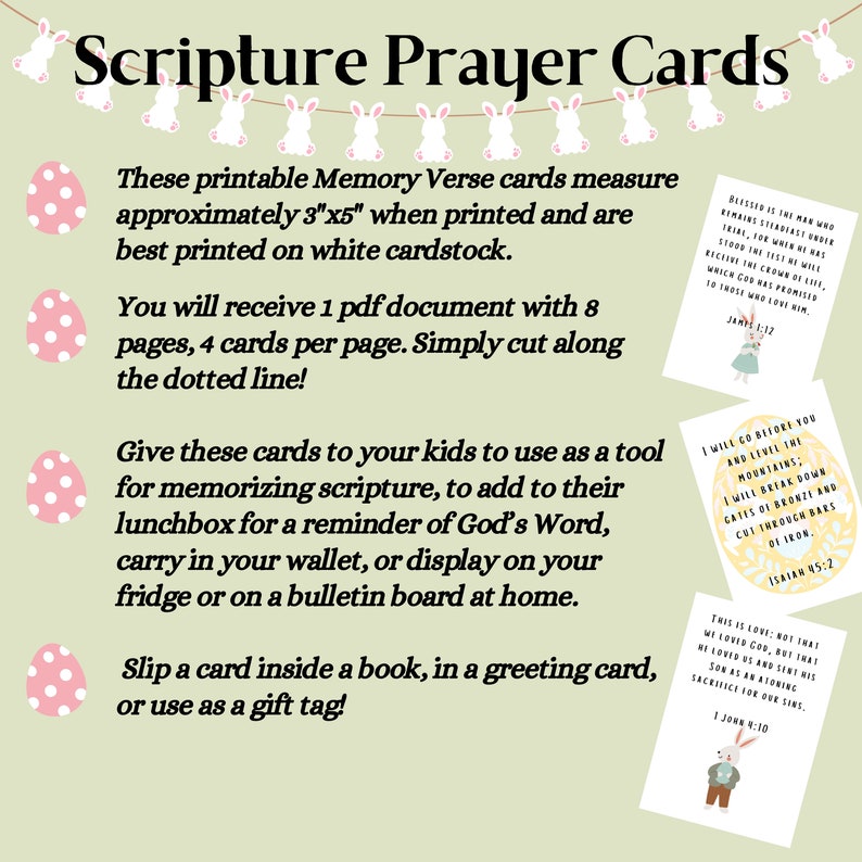 3x5 Spring Floral Scripture Prayer Card Set, Easter Theme Bible Verse ...