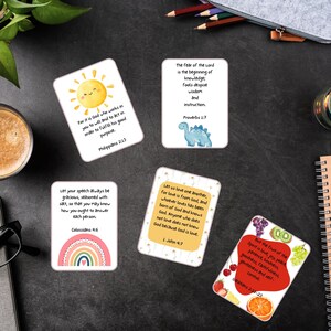 Memory Bible Verse Card Set for Kids, Printable Christian Scripture ...