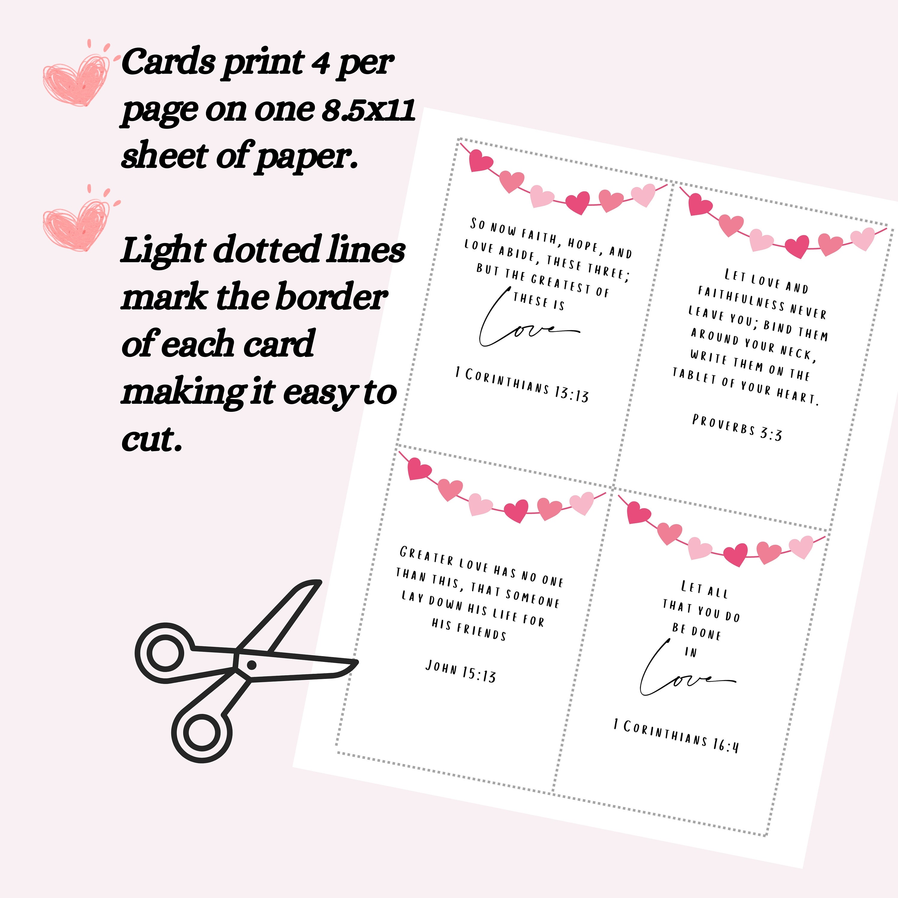 3x5 God's Love Scripture Prayer Card Set, Valentine Bible Verse Cards ...