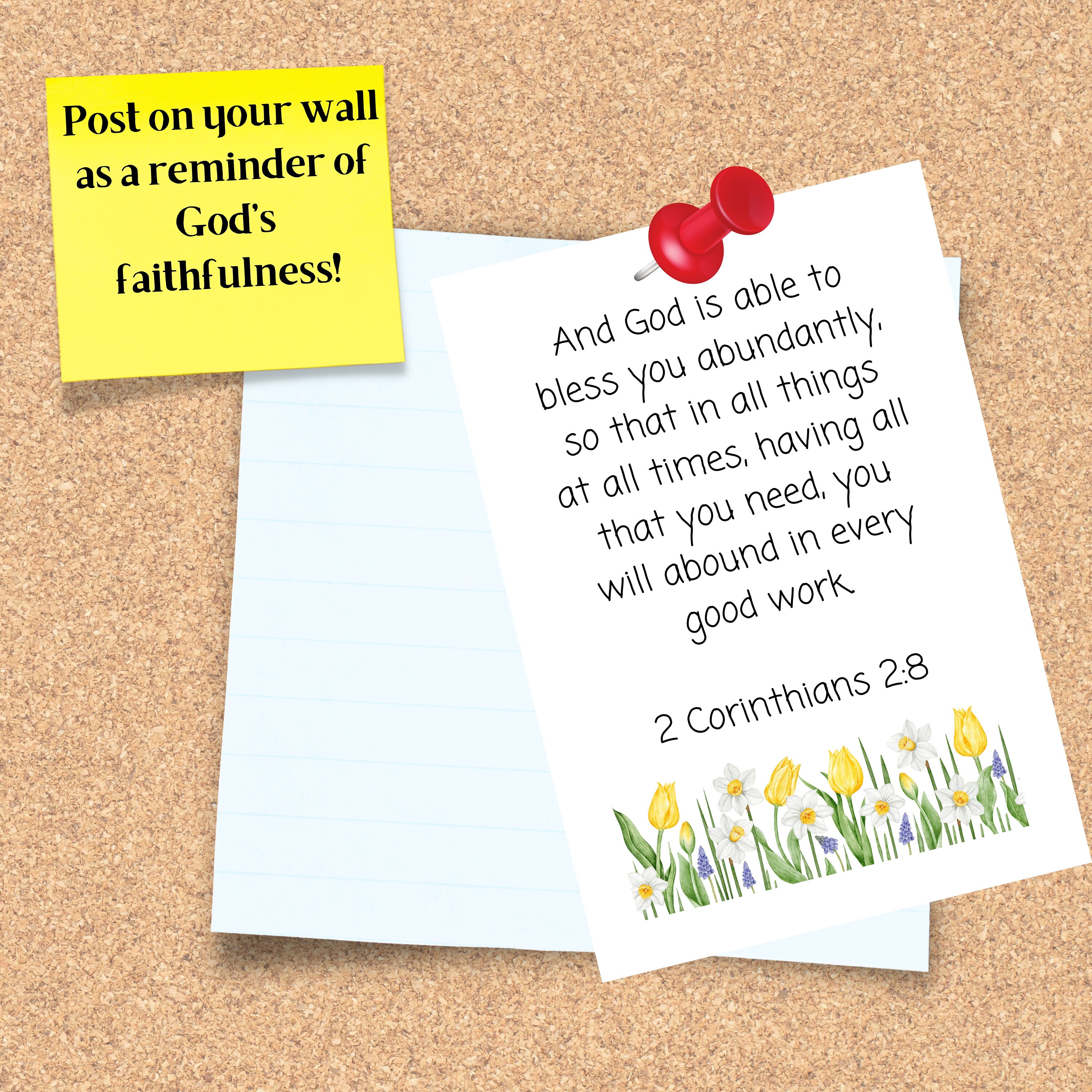 Spring Theme Scripture Prayer Card Set 2x3, Easter Bible Verse Cards ...