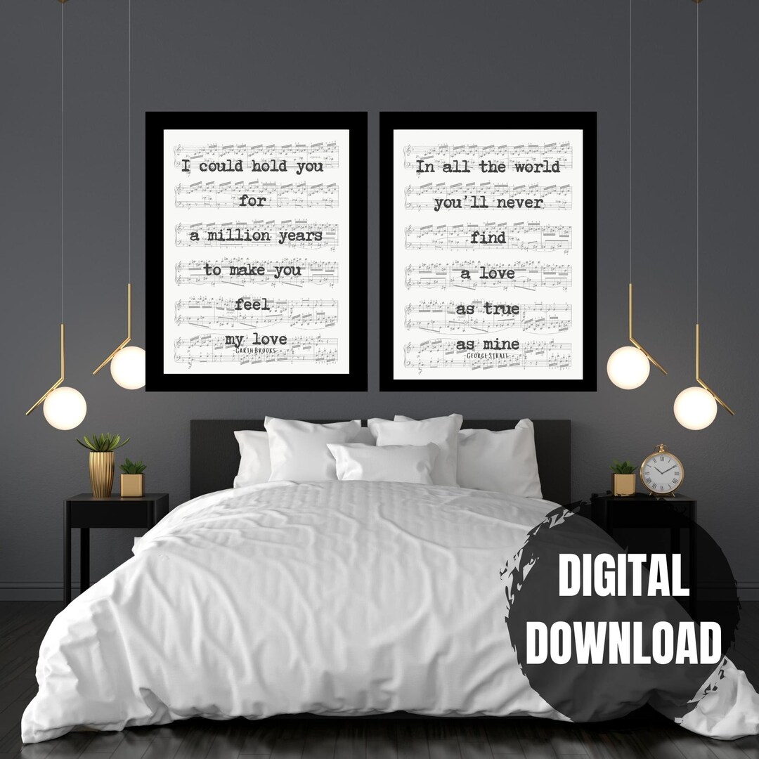 Country Music Wall Art, Romantic Quote Wall Poster, Lyric Printable ...