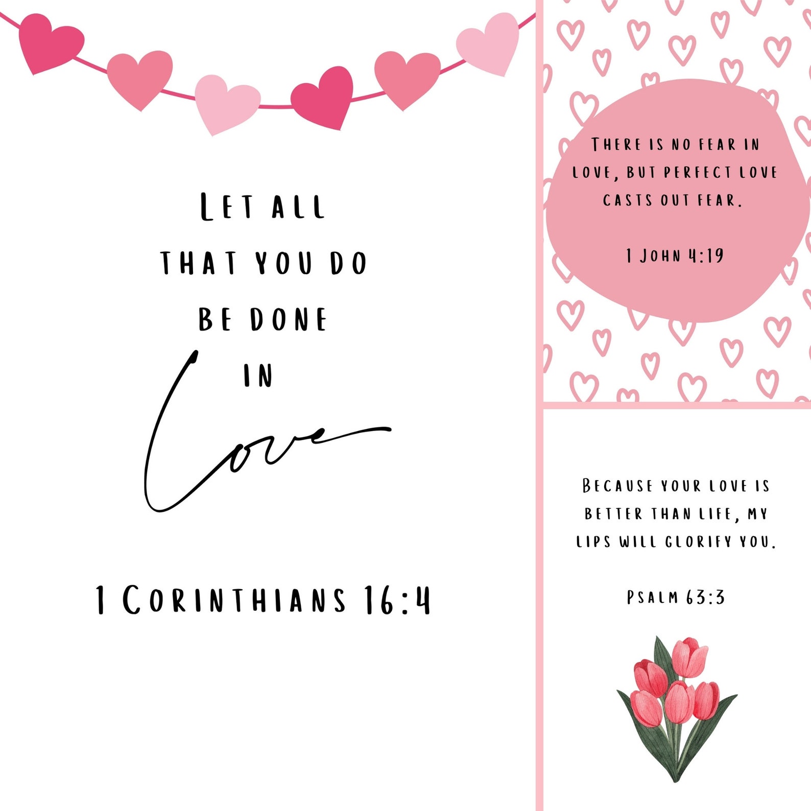 5x7 God's Love Scripture Prayer Card Set, Valentine Bible Verse Cards ...