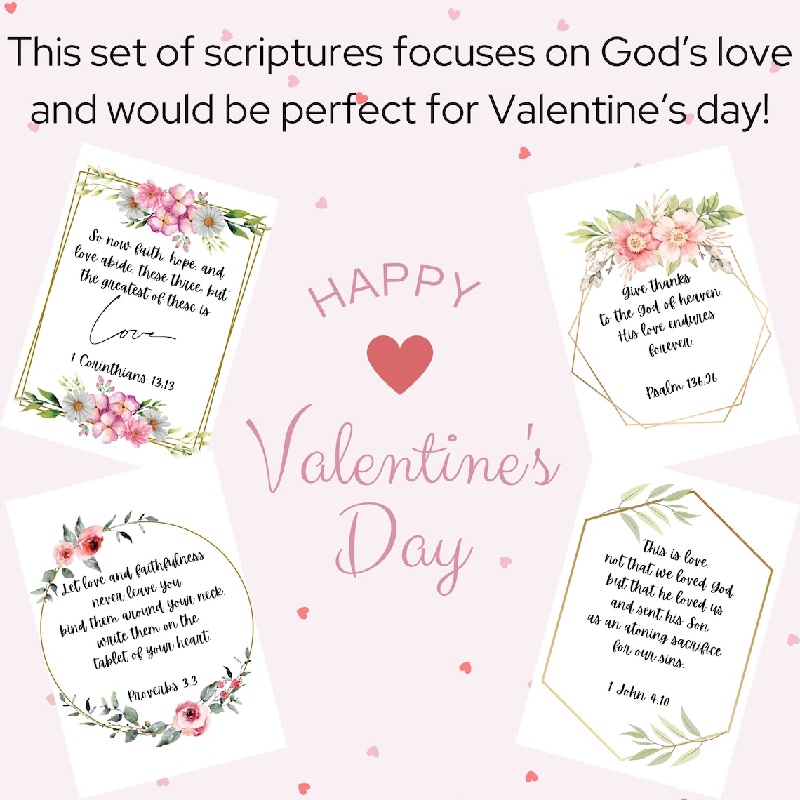 God's Love Scripture Prayer Card Set, Bible Verse Valentine Cards ...