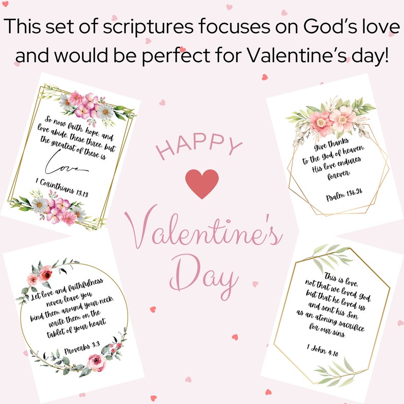 God's Love Scripture Prayer Card Set, Bible Verse Valentine Cards ...