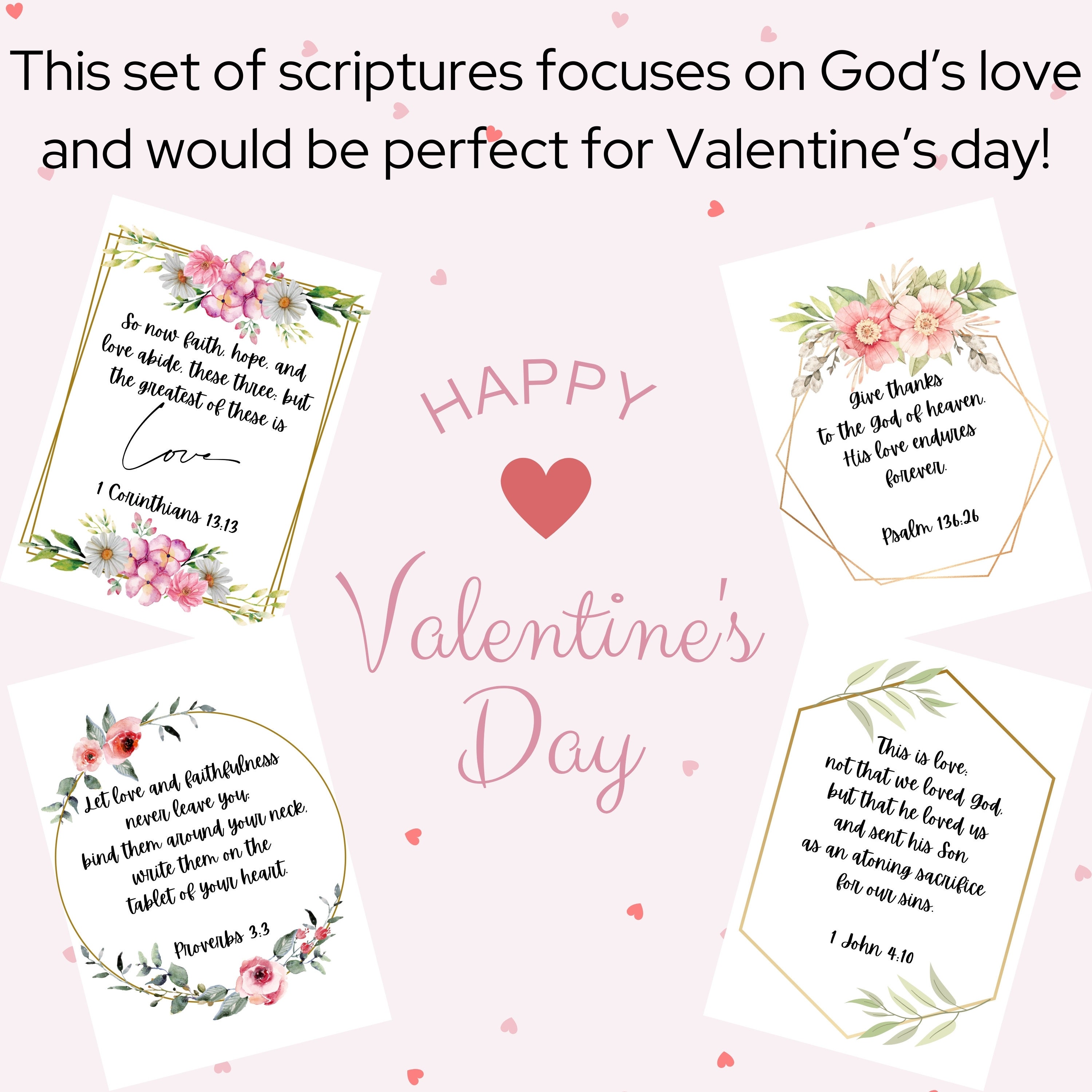 God's Love Scripture Prayer Card Set, Bible Verse Valentine Cards ...