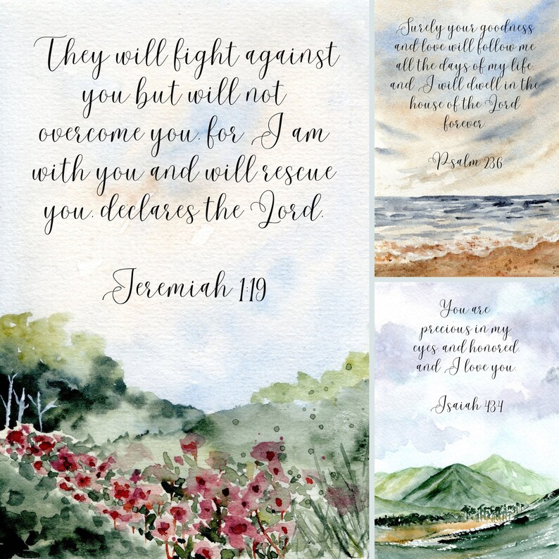 Scripture Memory Verse Card Set, Comfort Bible Verse Notecard ...