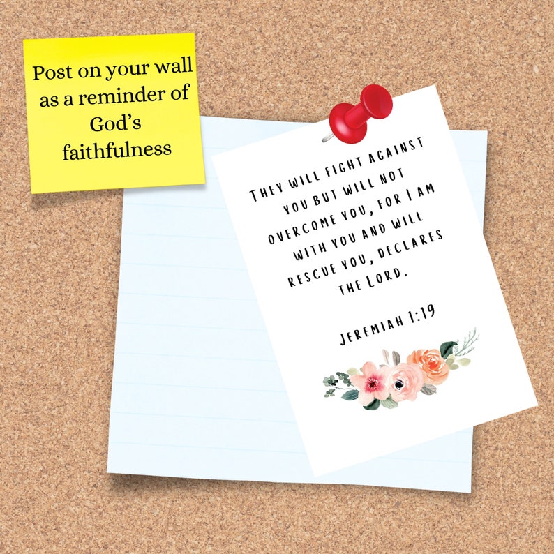 Scripture Bible Verse Card Set, Floral Memory Verse Cards, Christian ...