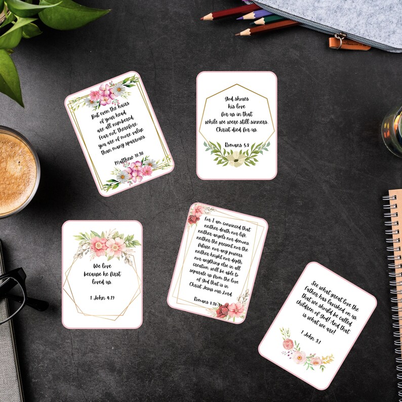 God's Love Scripture Prayer Card Set, Bible Verse Valentine Cards ...