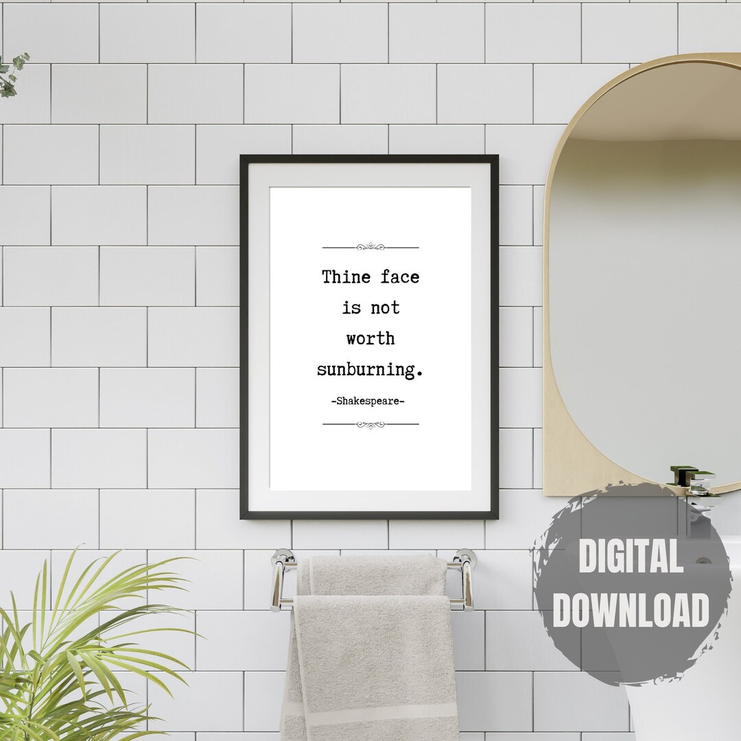 Shakespeare Insult Wall Quote, Funny Saying, Typography Print ...