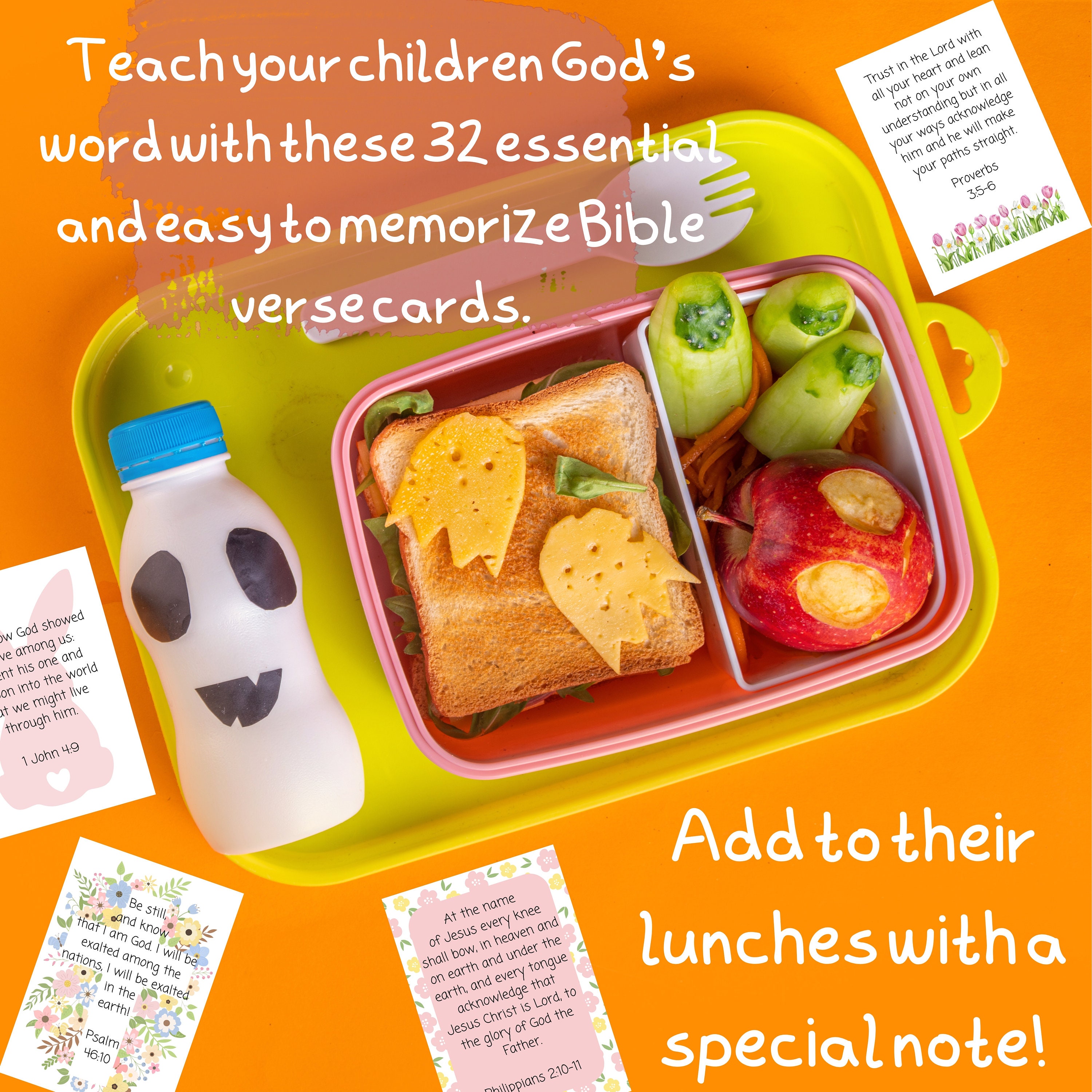 Spring Theme Scripture Prayer Card Set 2x3, Easter Bible Verse Cards ...