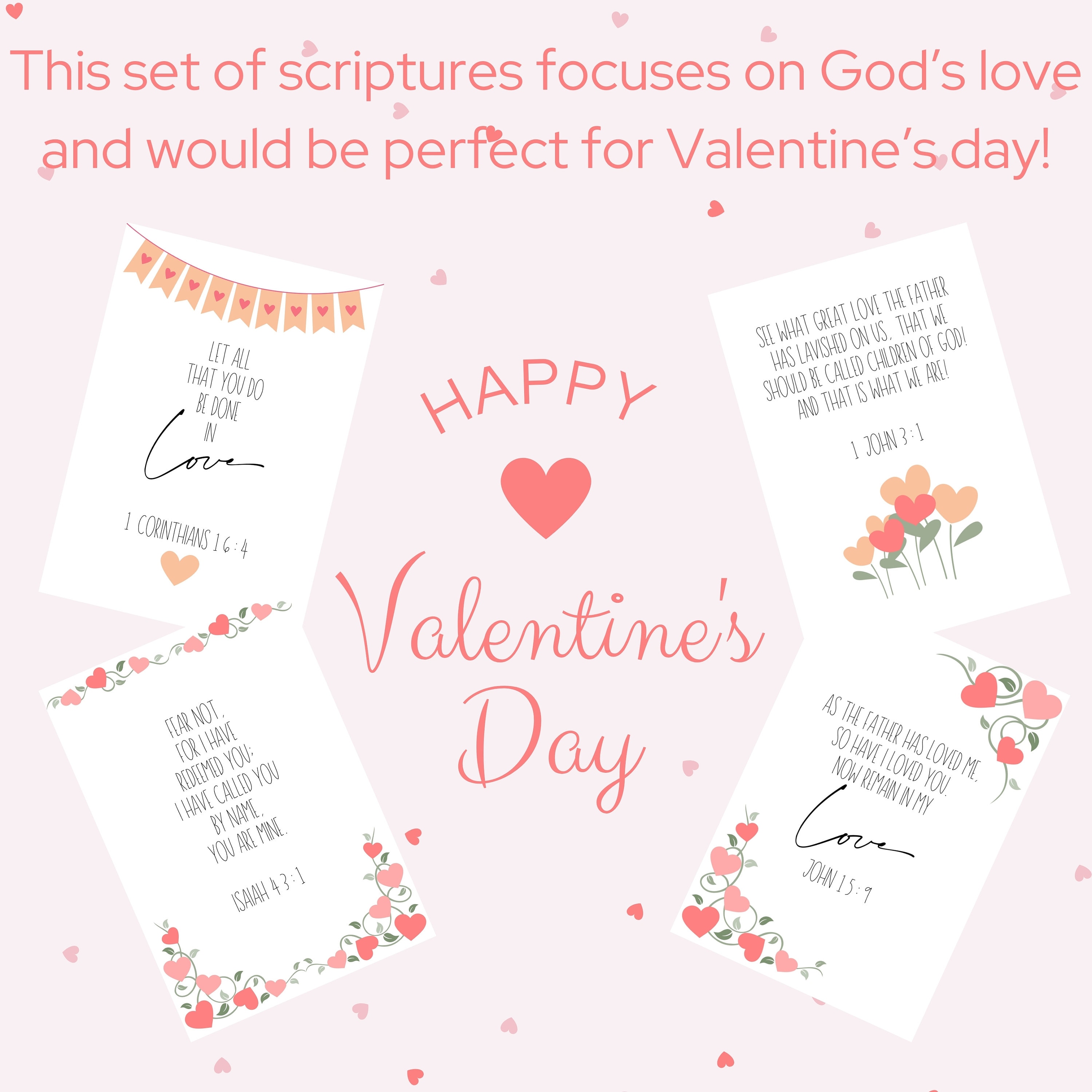God's Love Scripture Prayer Card Set, Bible Verse Valentine Cards ...
