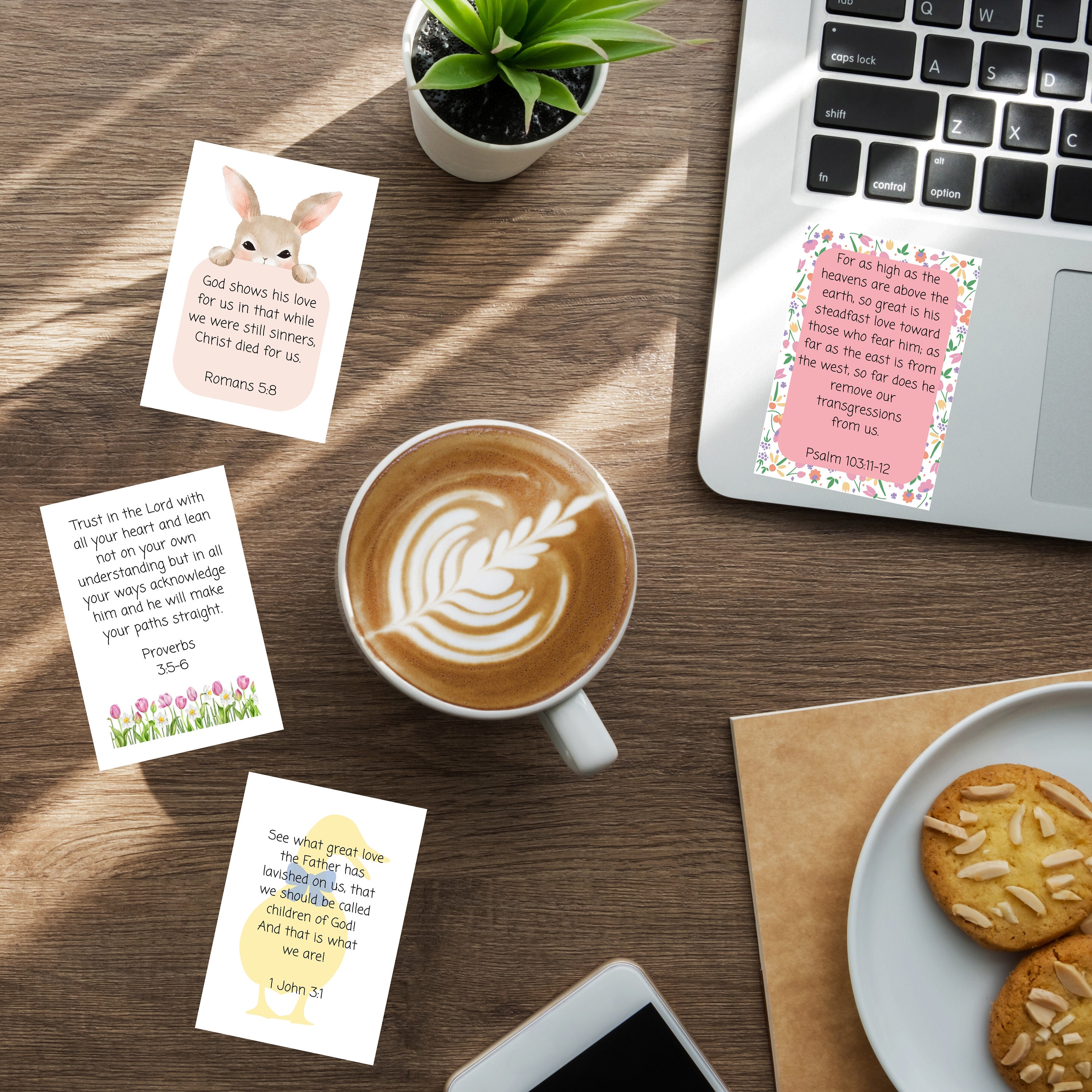 Spring Theme Scripture Prayer Card Set 2x3, Easter Bible Verse Cards ...