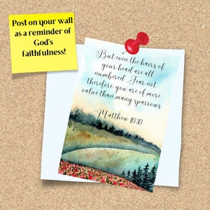 Scripture Memory Verse Card Set, Comfort Bible Verse Notecard ...