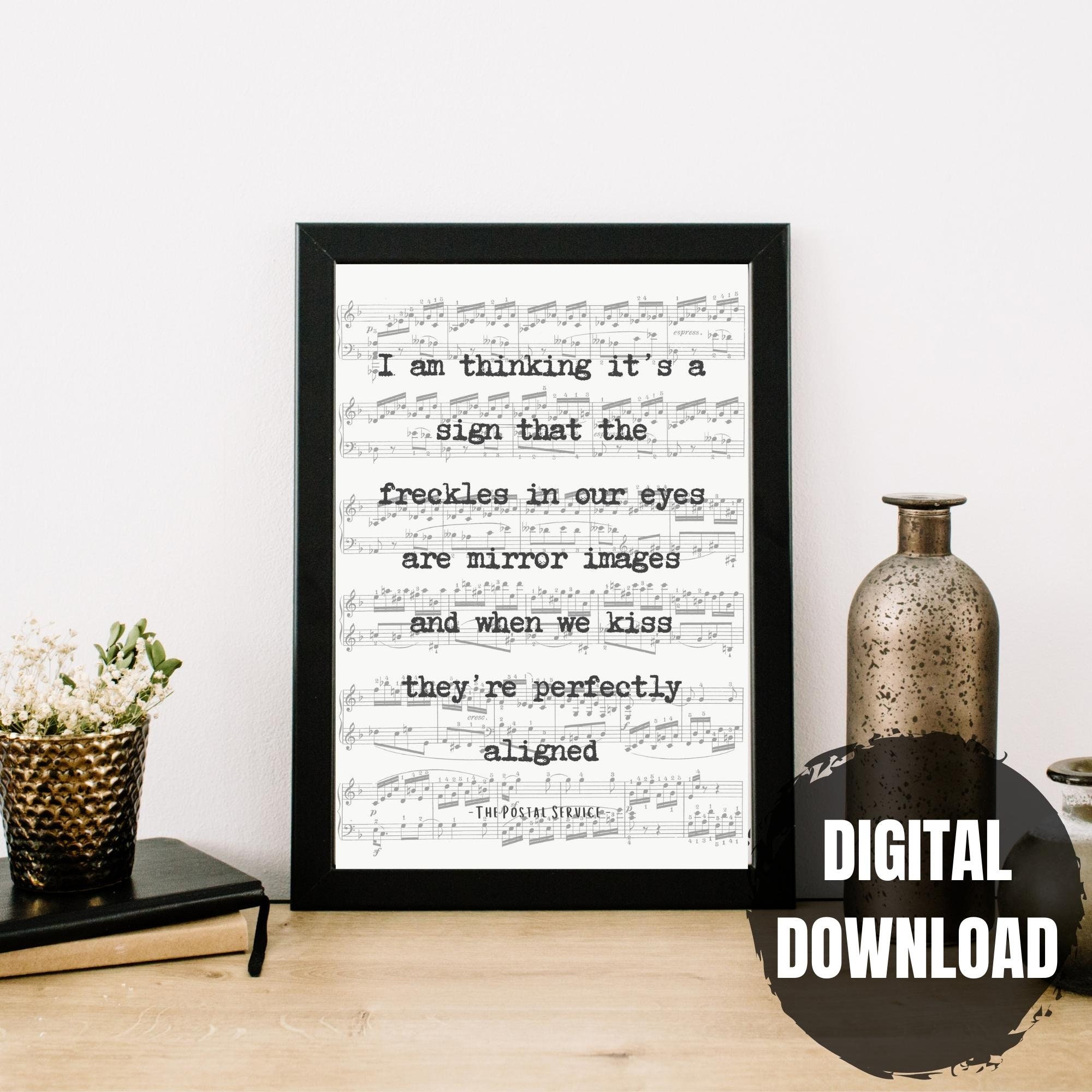 Such Great Heights, the Postal Service Lyric Quote Art Print, Iron and ...