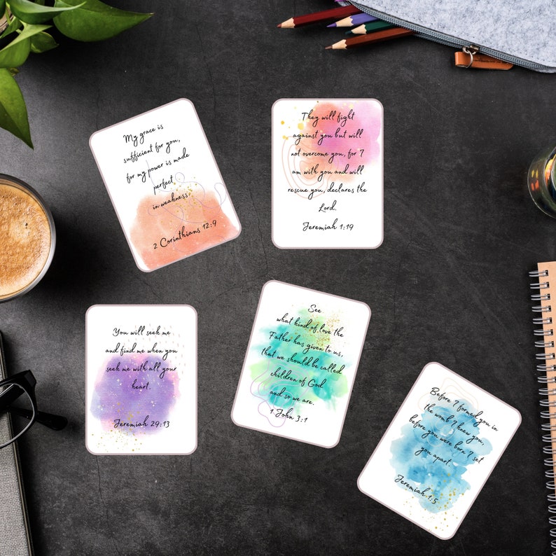 Scripture Prayer Card Set, Comfort Bible Verse Cards, Christian Memory ...