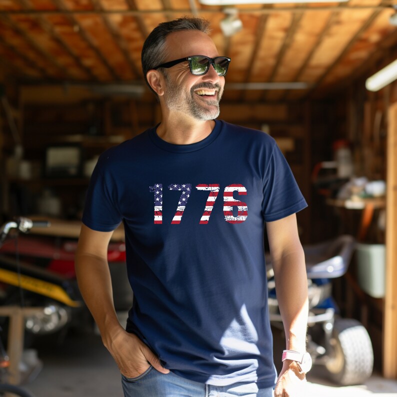 USA, American 1776, Distressed Flag, Patriotic Shirt American History ...