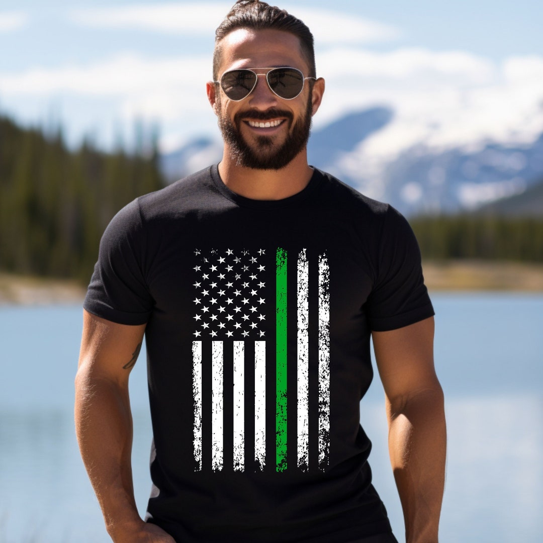 Green Line Shirt, Back the Green Military, Border Patrol Gift Mens ...