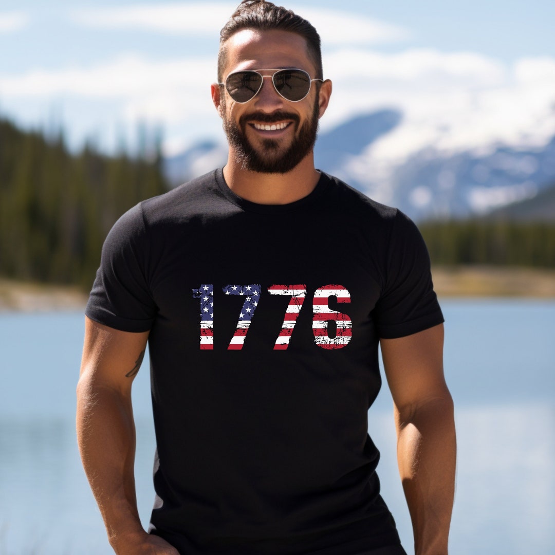 USA, American 1776, Distressed Flag, Patriotic Shirt American History ...