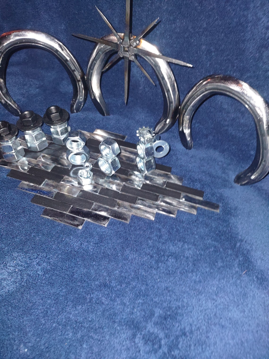 Horseshoe Nativity Set: Snowman Figures, Nuts & Washers - Etsy
