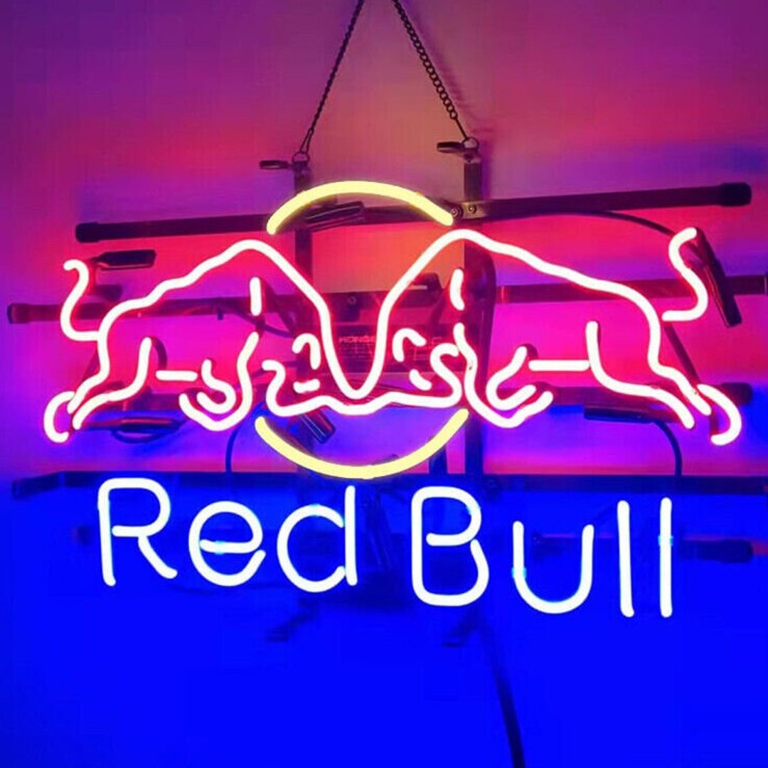 Light up Red Bull Energy Drink Sign Vintage Style Handmade - Etsy