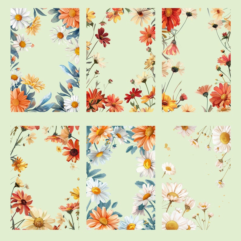 60 Transparent Daisy Frames PNG, Commercial Use, Instant Download ...