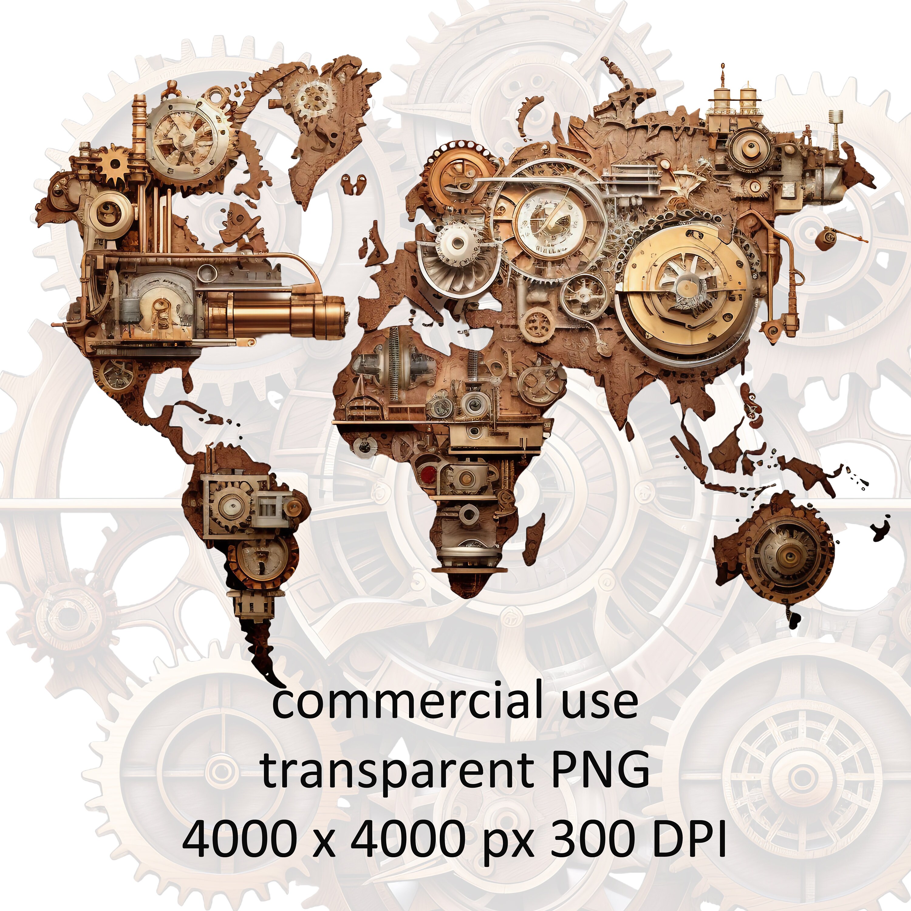 3 Steampunk World Maps, Transparent PNG Clipart, Vintage Steampunk Art ...