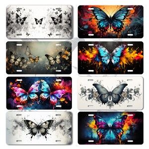 36 Butterfly License Plate Design Bundle, PNG, 12 X 6, 300 DPI ...