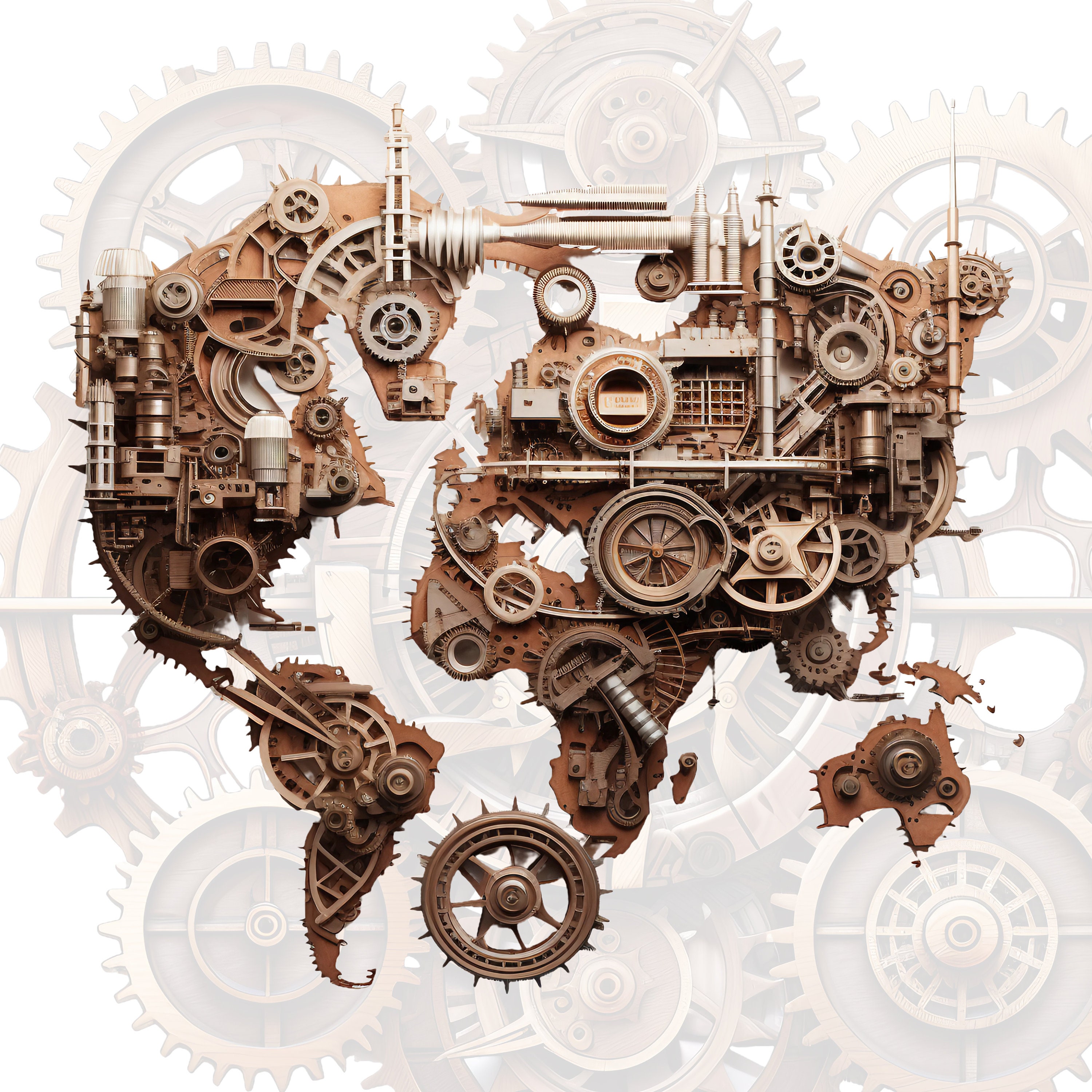 3 Steampunk World Maps, Transparent PNG Clipart, Vintage Steampunk Art ...