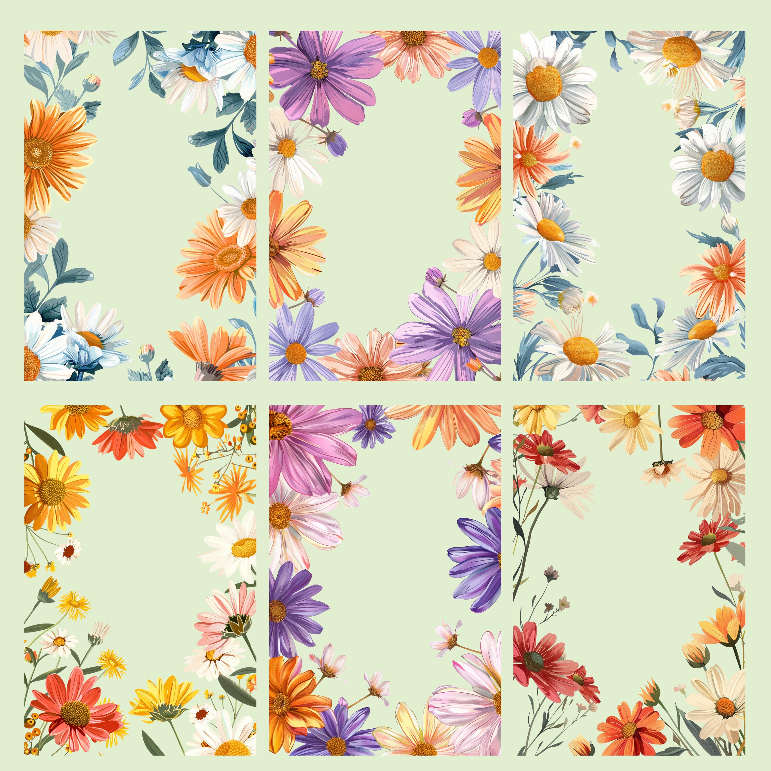 60 Transparent Daisy Frames PNG, Commercial Use, Instant Download ...