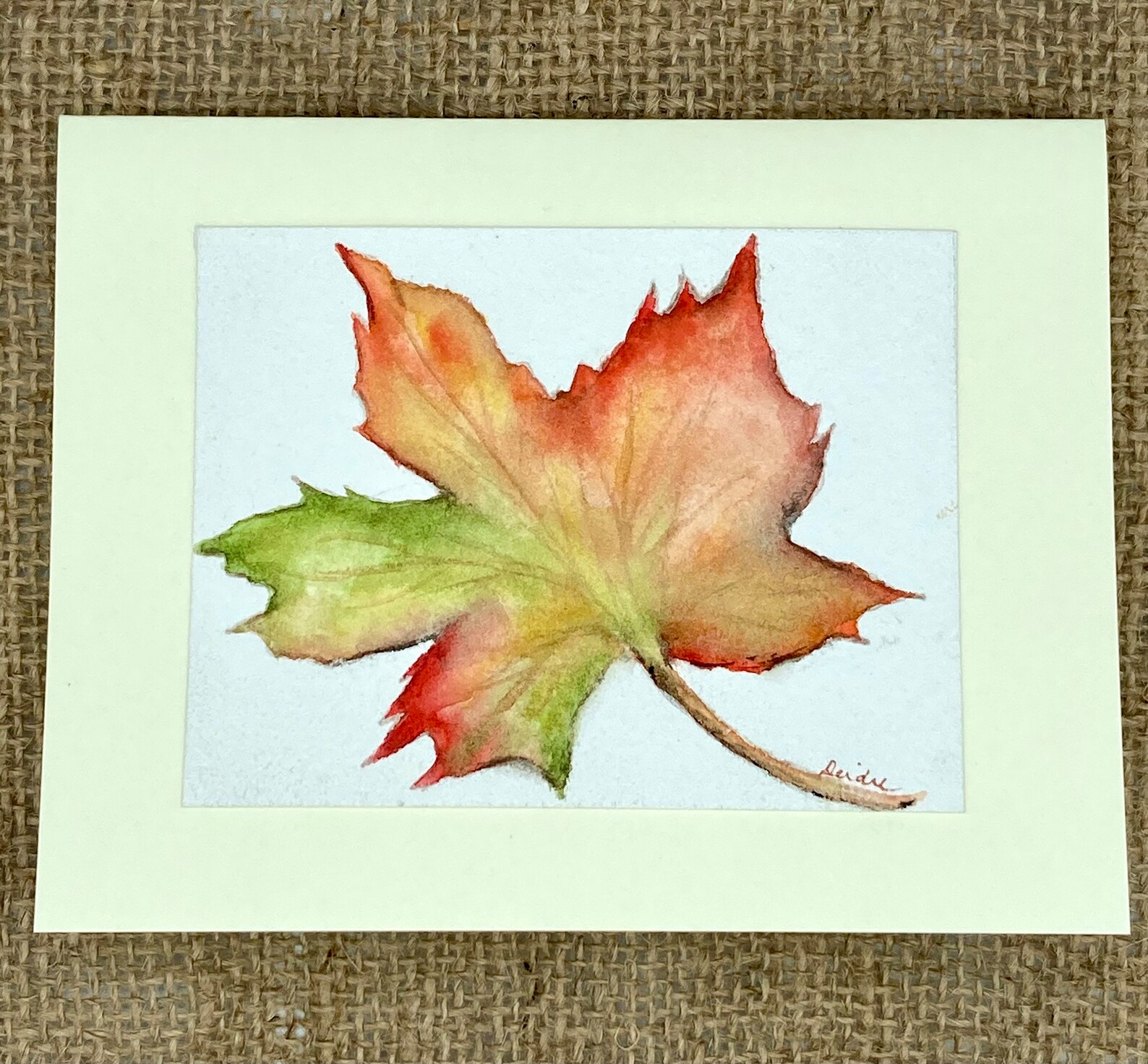 Fall Leaf Watercolor Greeting Card Hand Painted on 140 Lb Paper ...