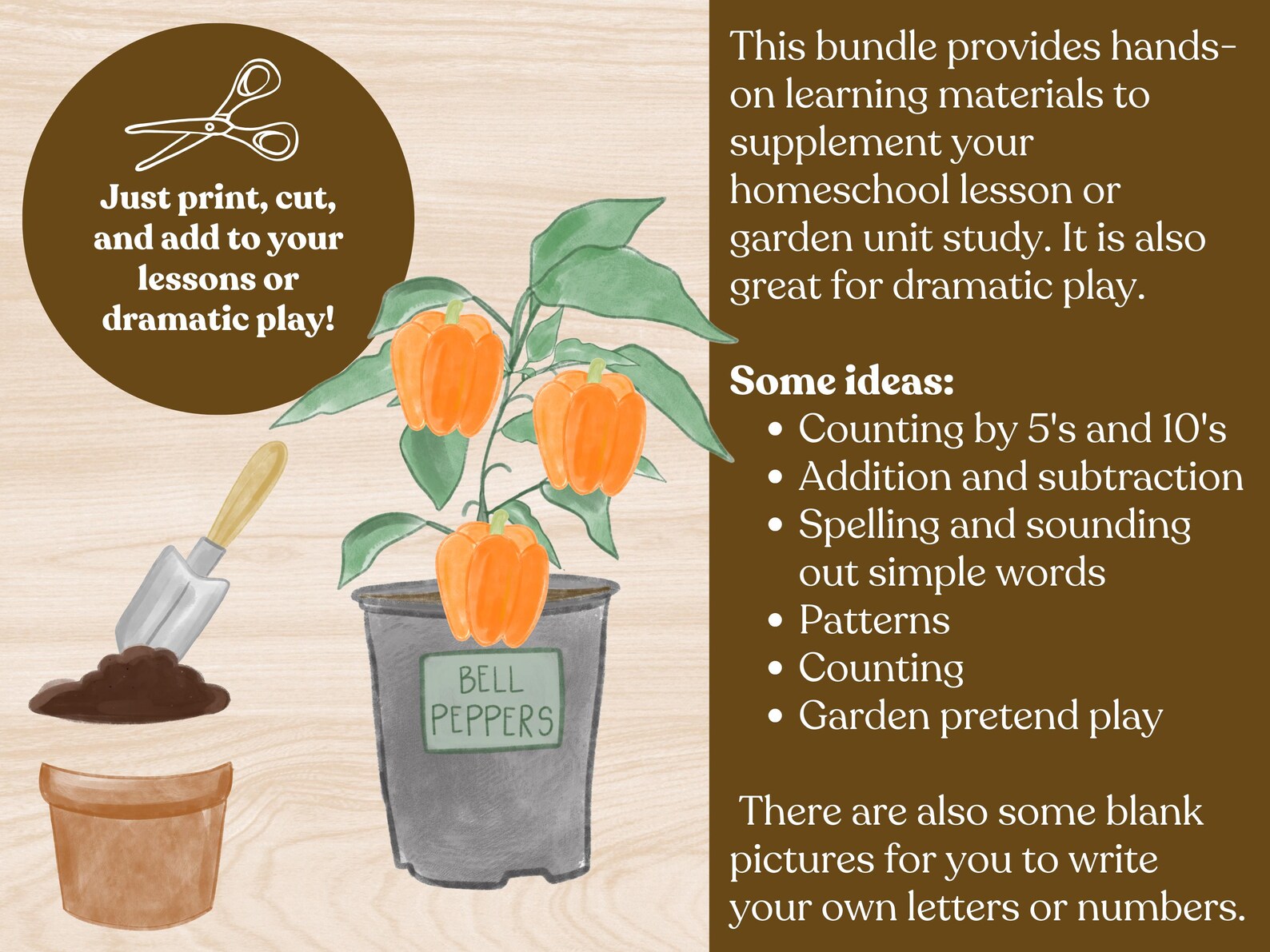 Garden Activity Printables: Homeschool Montessori Learning Bundle (PDF ...