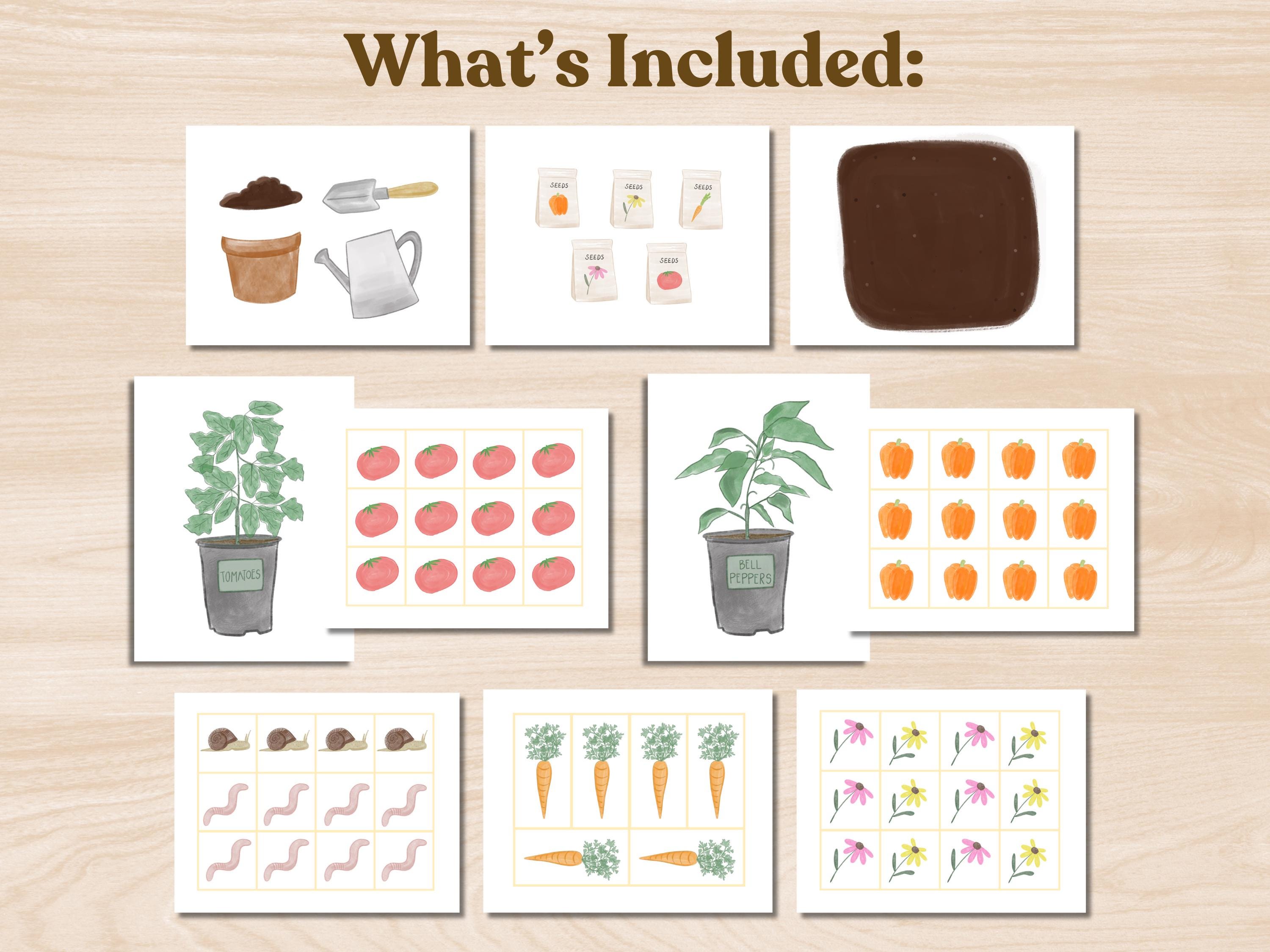 Garden Activity Printables: Homeschool Montessori Learning Bundle (PDF ...