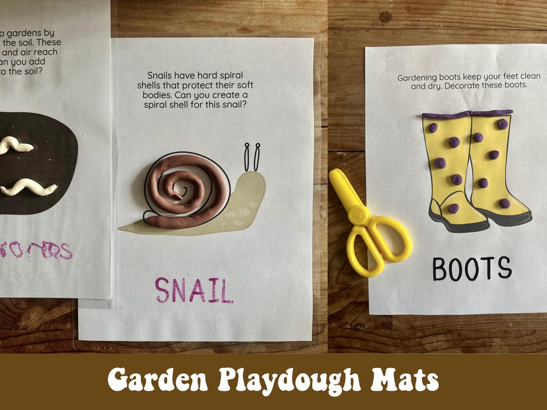 Garden Play Dough Mats, Printable Preschool Activities, Fine Motor ...