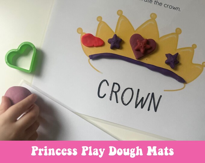 Princess Play Dough Mats, Printable Preschool Activities, Fine Motor ...