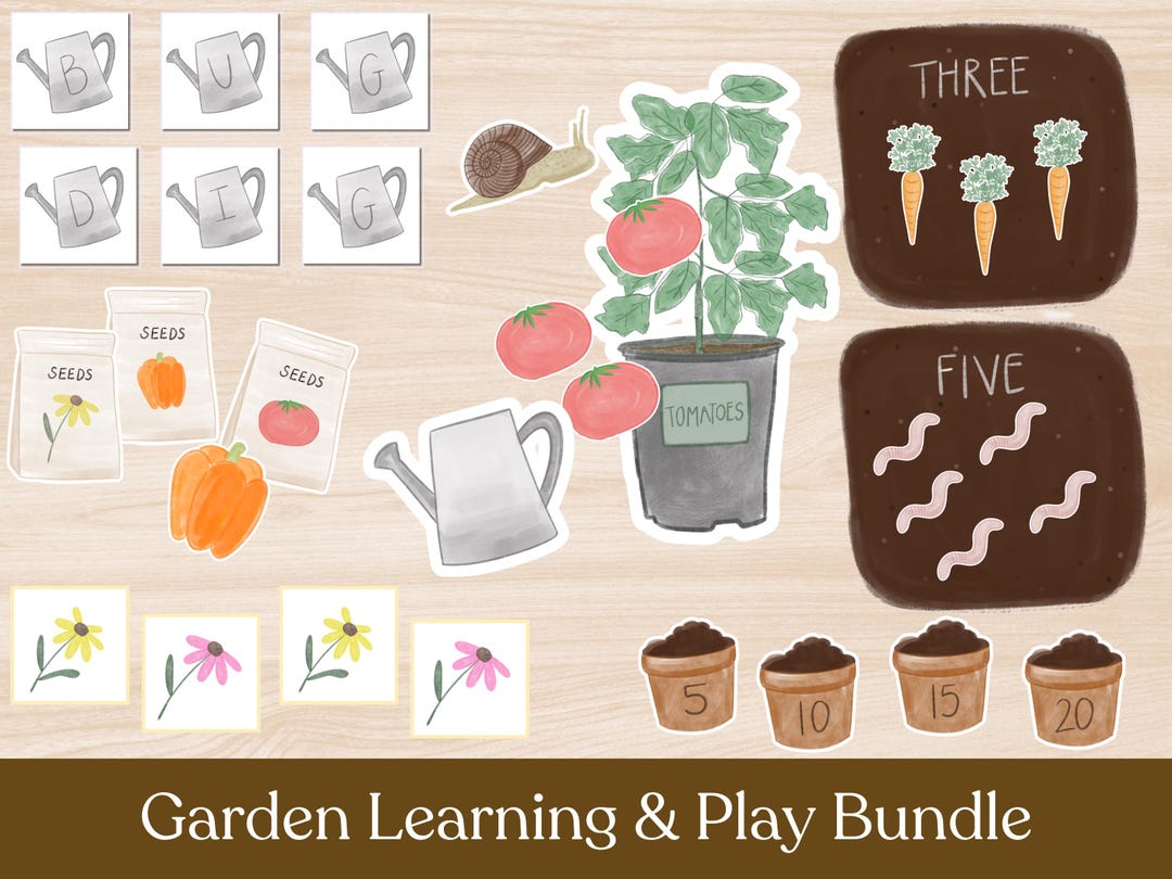 Garden Activity Printables: Homeschool Montessori Learning Bundle (PDF ...