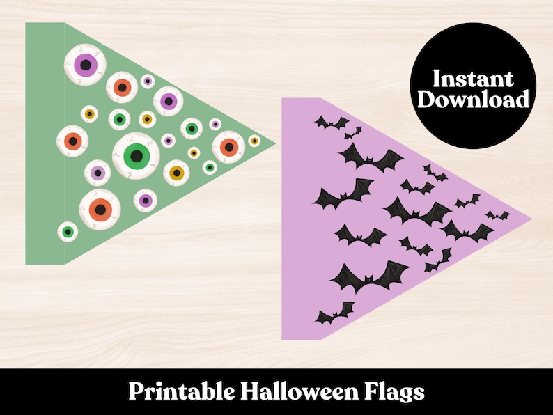 Spooky Halloween Pennant Flag Photo Prop: Printable Party Decor (PDF ...