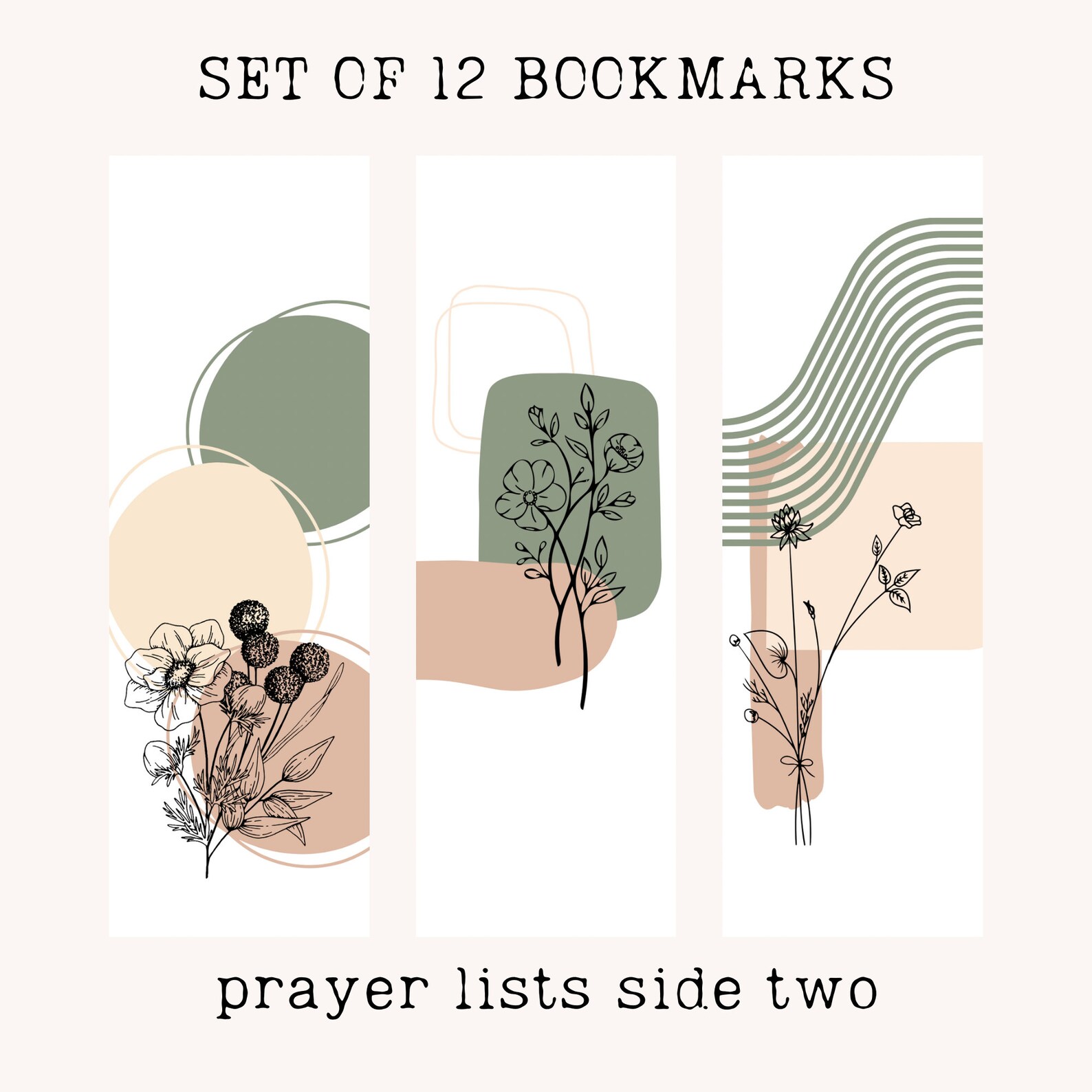 Monthly Prayer List Bookmarks With a Verse and Creative Design - Set of ...