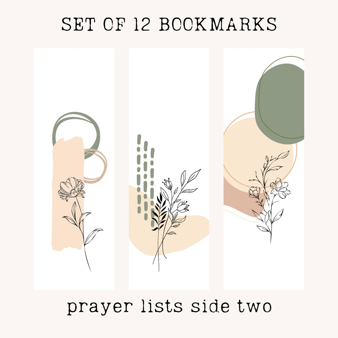 Monthly Prayer List Bookmarks With a Verse and Creative Design - Set of ...