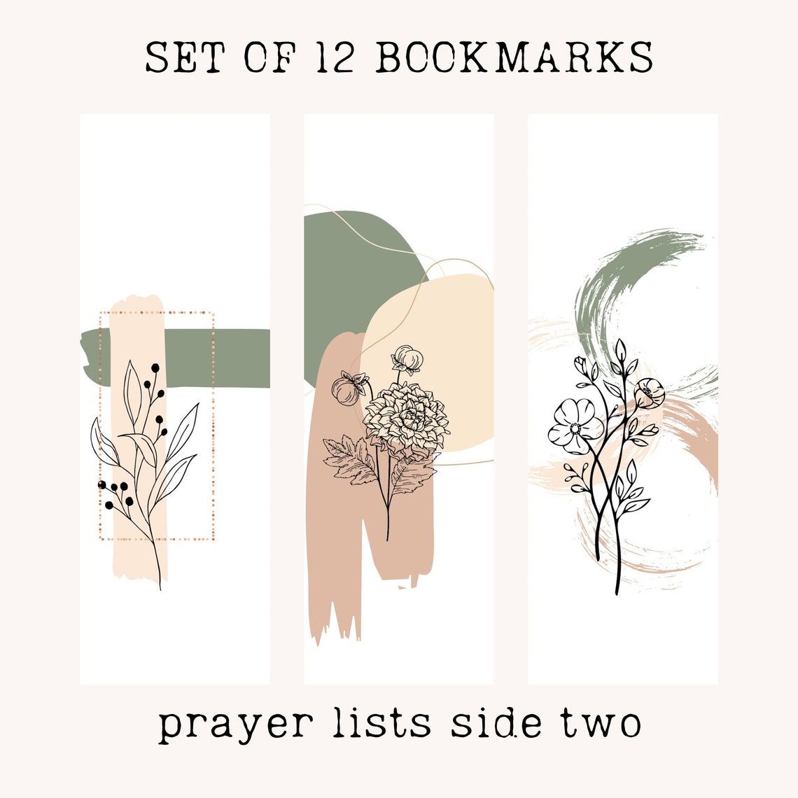 Monthly Prayer List Bookmarks With a Verse and Creative Design - Set of ...