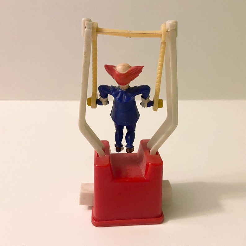 Vintage 1970s Bozo the Clown Trapeze Acrobat Push Button Puppet Toy ...