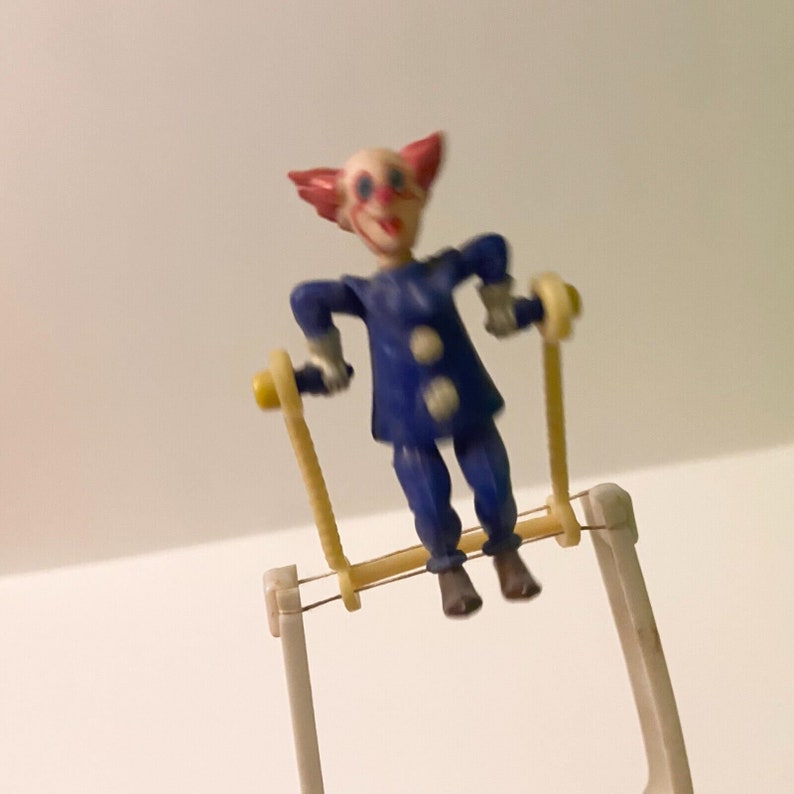 Vintage 1970s Bozo the Clown Trapeze Acrobat Push Button Puppet Toy ...