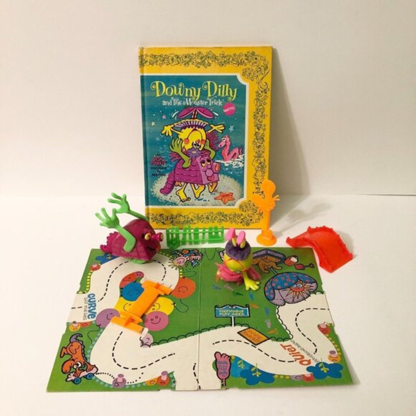 Vintage 1969 Mattel Upsy Downsy Downy Dilly Playset With Board and Book ...