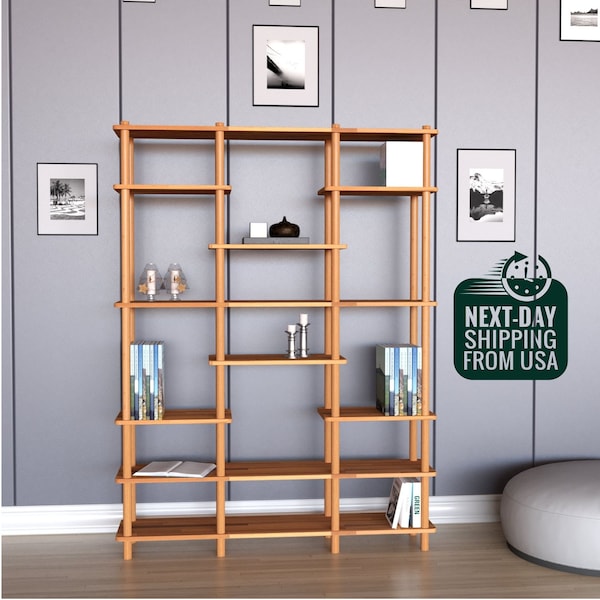 Large Wood Bookcase - Etsy