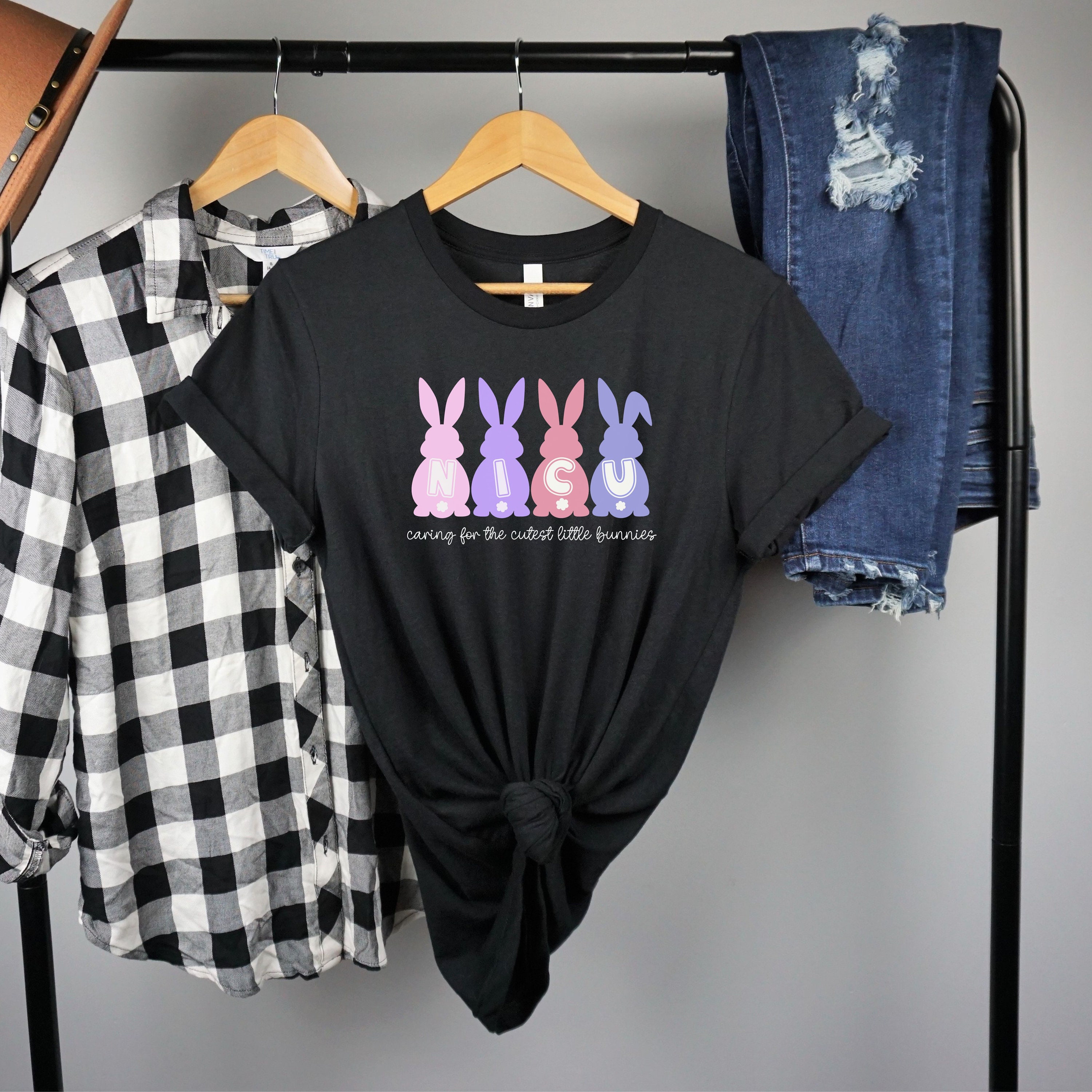 Easter Bunny NICU Nurse Shirt, Neonatal Intensive Care Unit Tshirt for ...