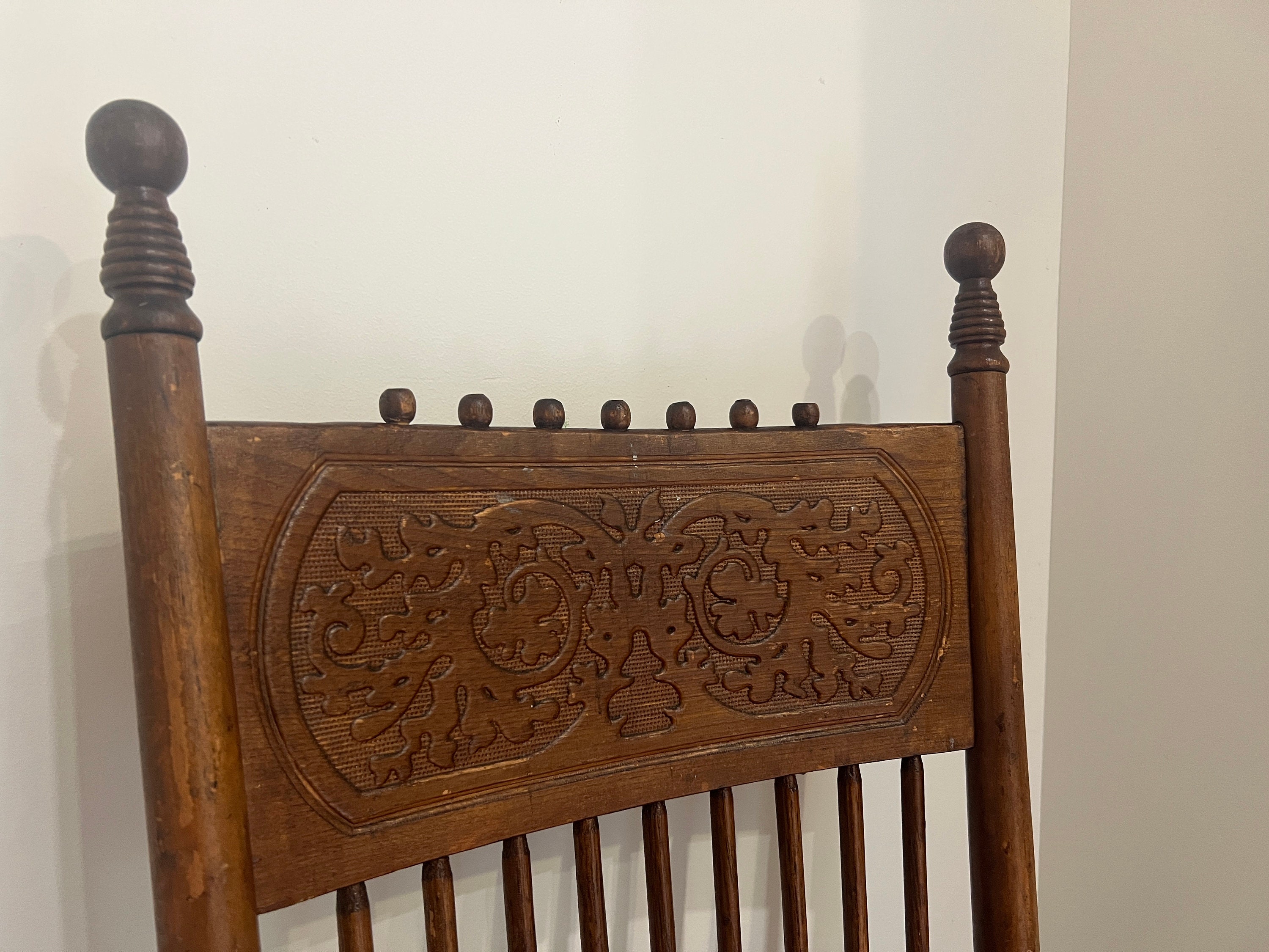 Pair of Antique Press Back Chairs With Velvet Seat Wisconsin Chair ...